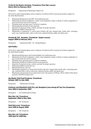 Shibu Devarajan CV | PDF | Civil Engineering Industry | Industries