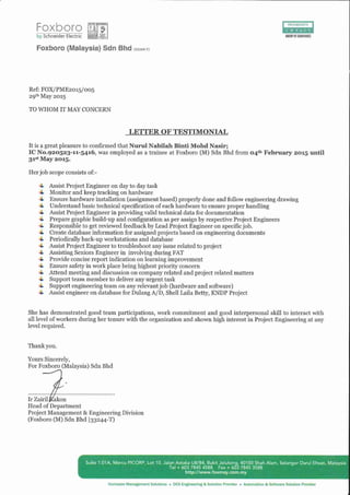 LETTER OF TESTIMONIAL | PDF