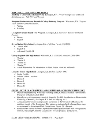 M Grogan CV_November 2015 | PDF