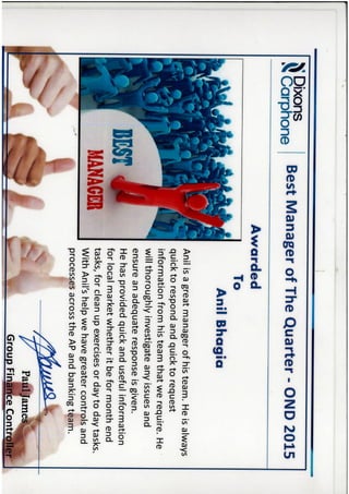 Best manger award for OND 2015 | PDF