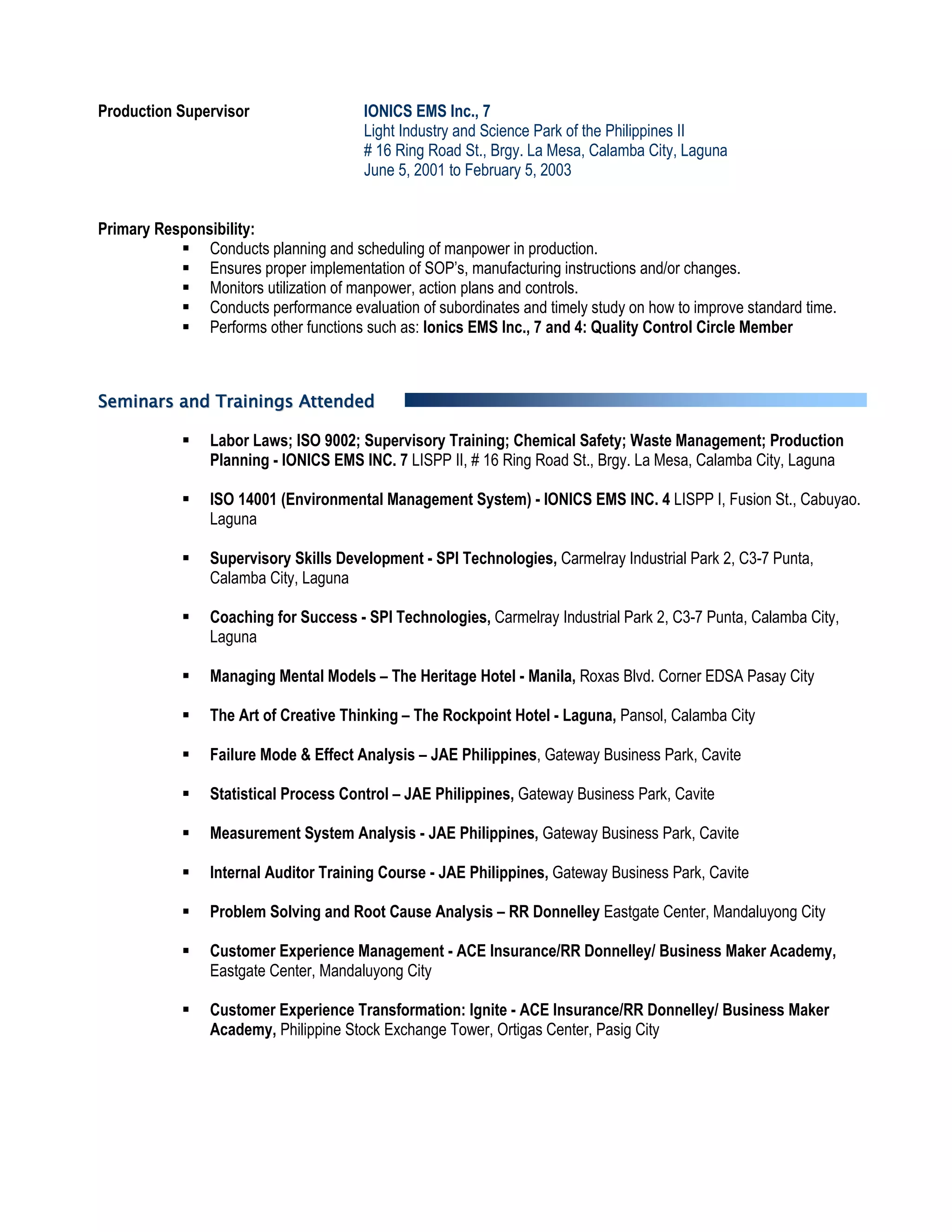 Resume of NOEL D. EJERCITO | PDF