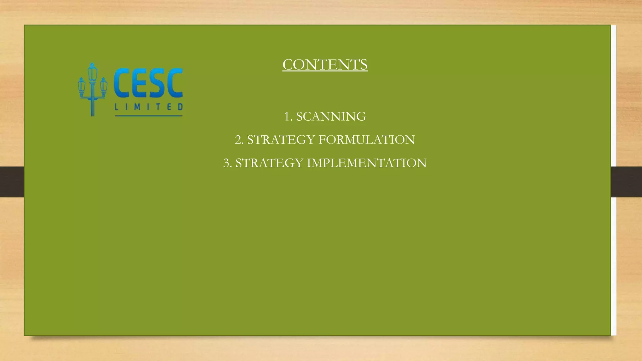 CESC LTD PPT ON STRATEGIC MANAGEMENT | PPTX
