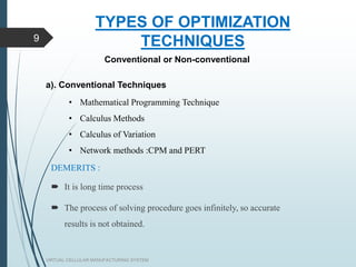 Design of Virtual Cellular Manufacturing using Optimization Techniques ...