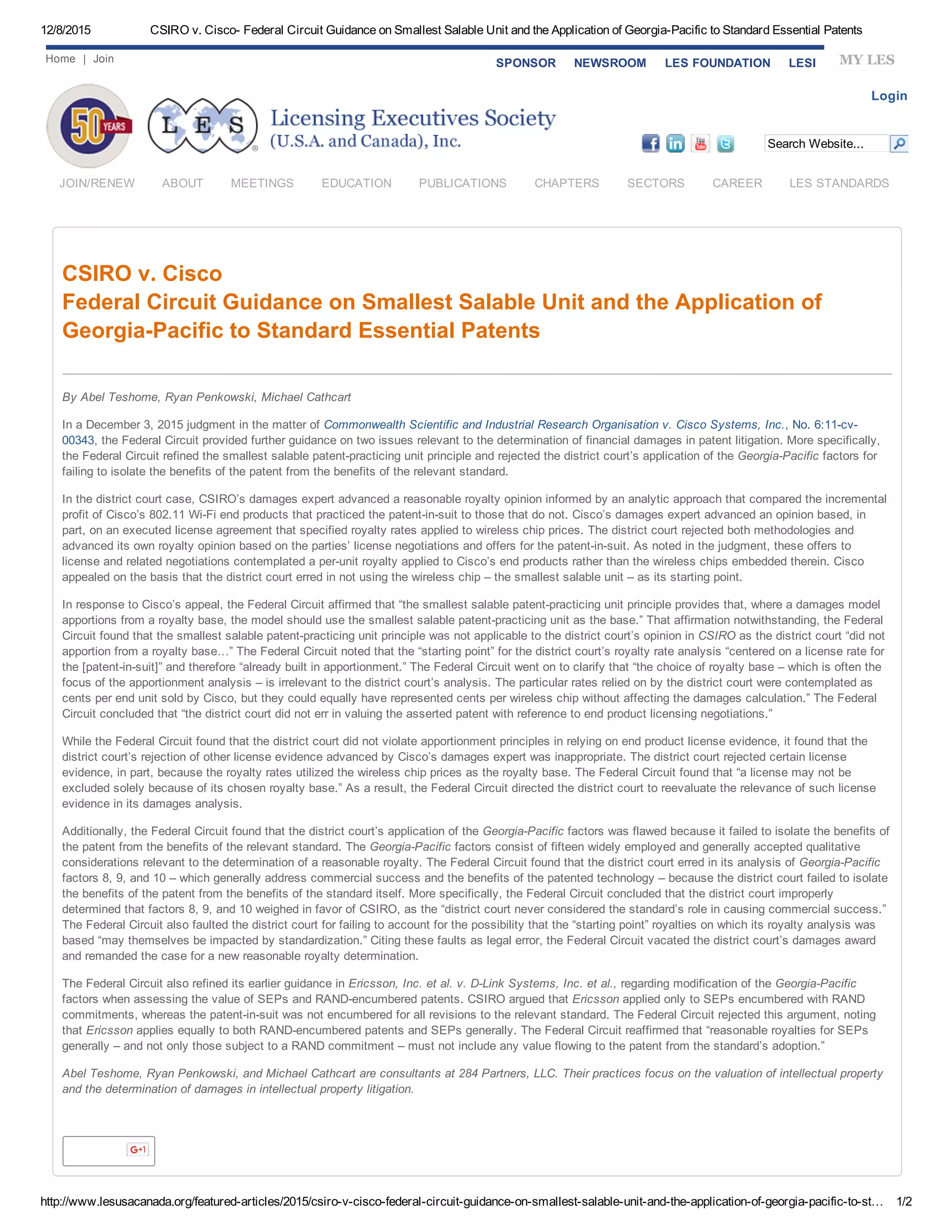 CSIRO v. Cisco | PDF