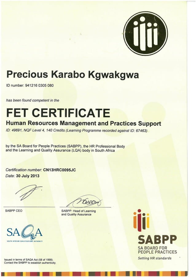 FET Certificate | PDF | Free Download