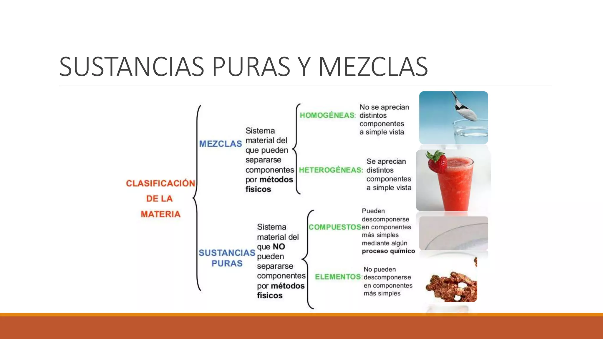 7°B clasificación sustancias puras mezclas separación mezclas | PPTX
