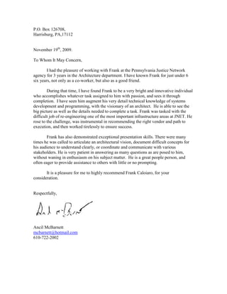 Recomendation Letter - Ancil | PDF