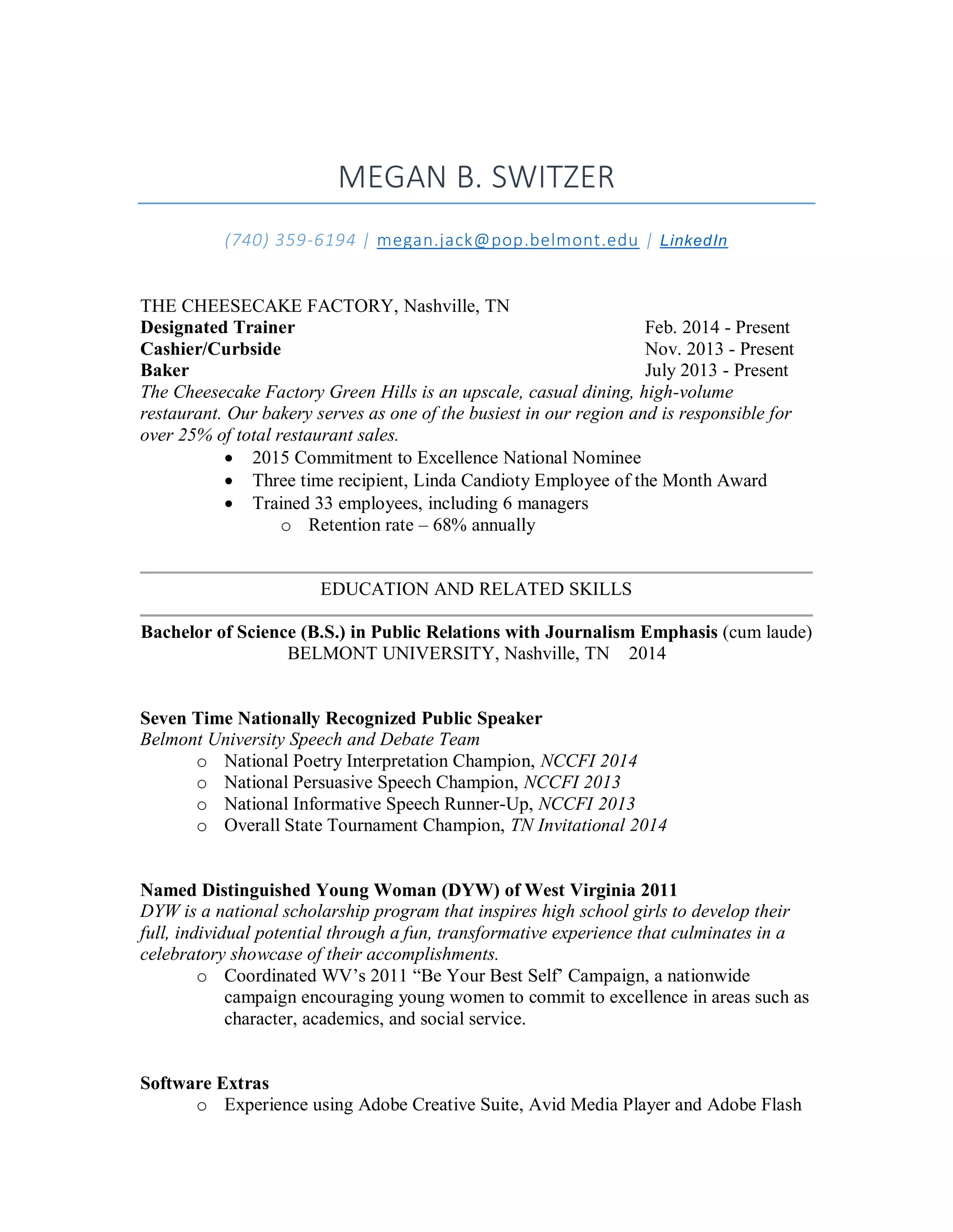 SwitzerMegan_Resume | PDF