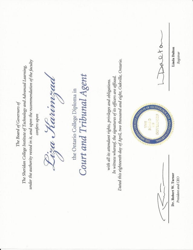Sheridan College Diploma