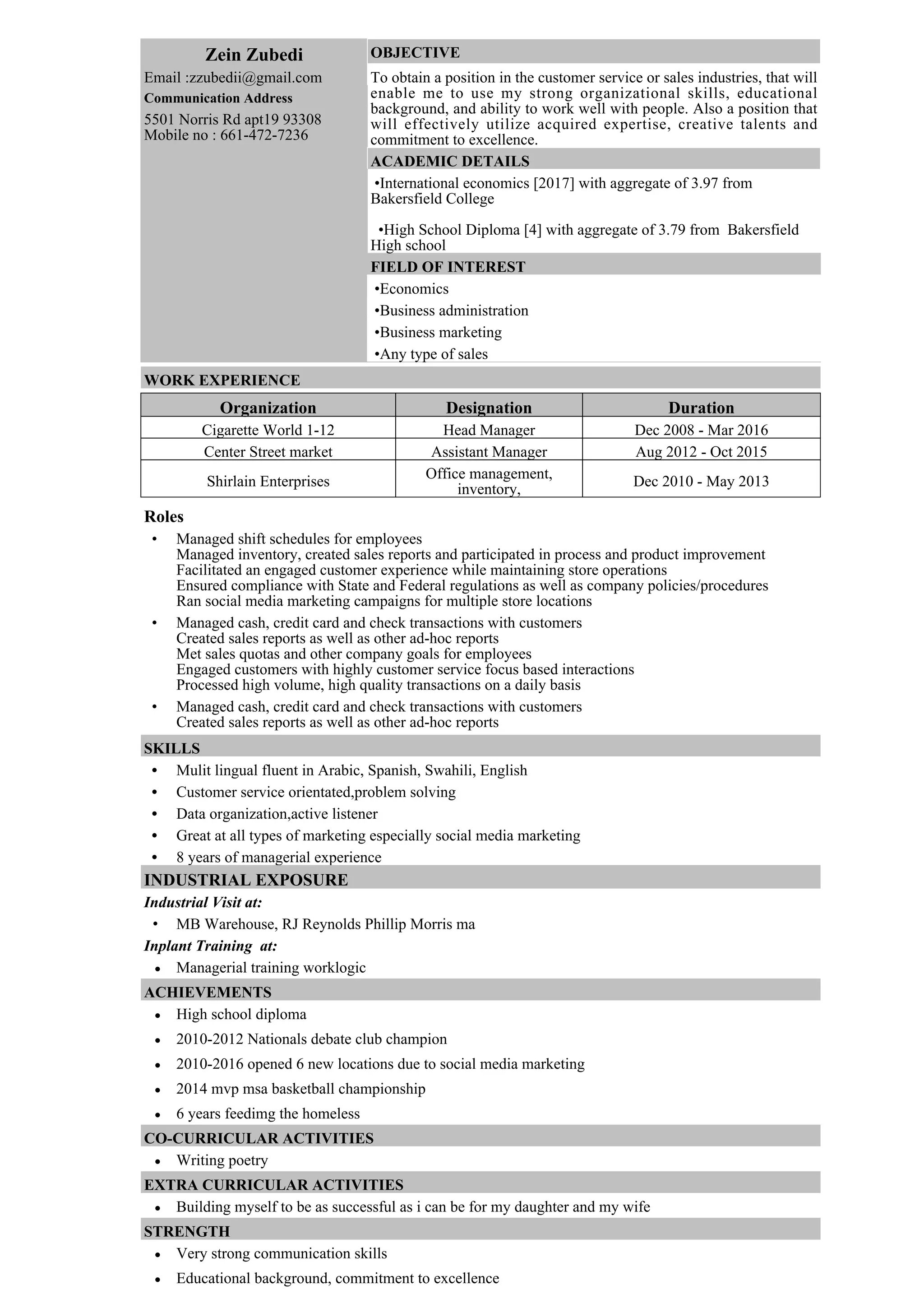 Copy of Zeins resume_Functional Resume – 03(Vertical Design) | PDF