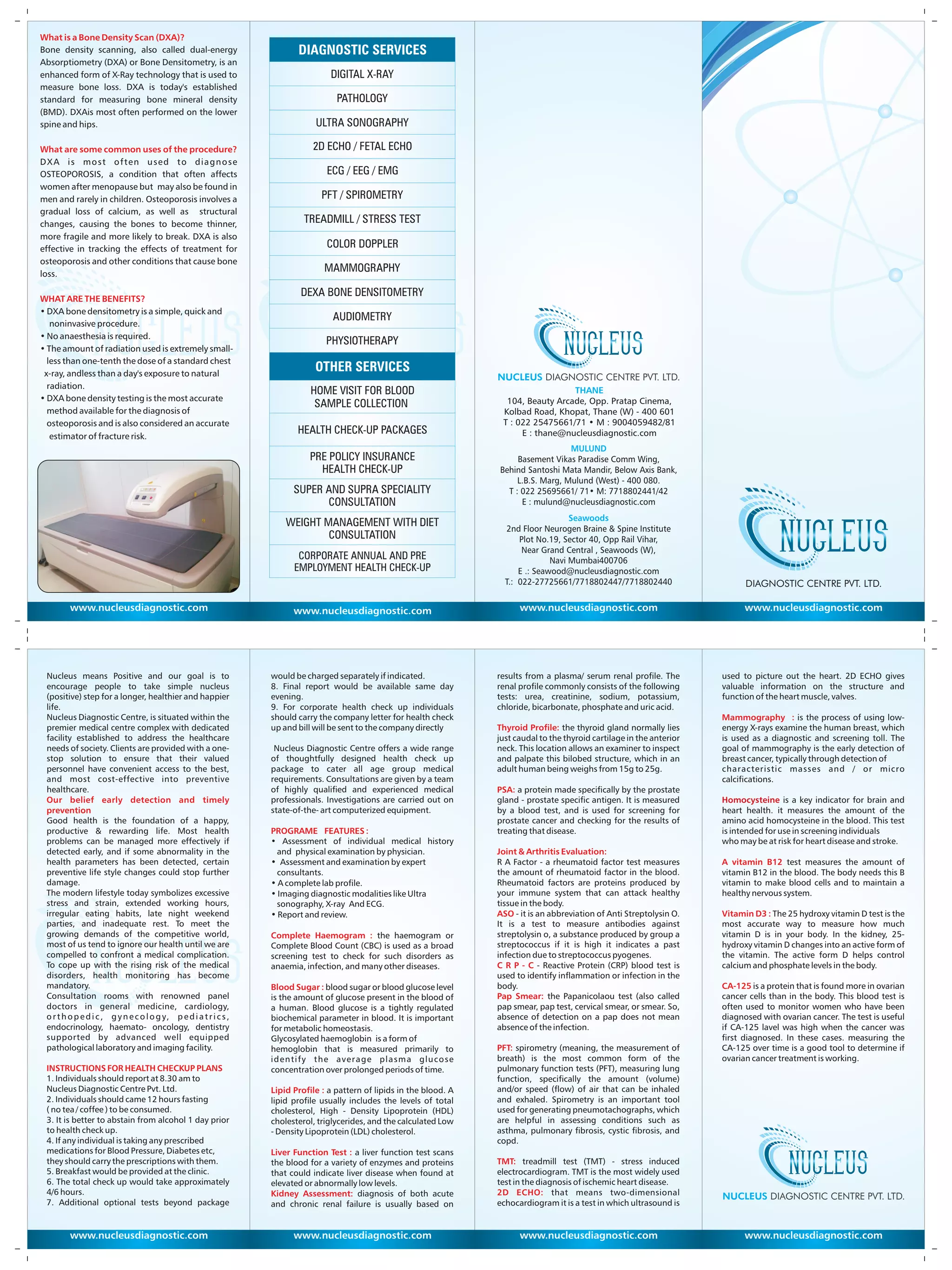 NUCLEUS DIAGNOSTIC BROCHURE 2015 | PDF