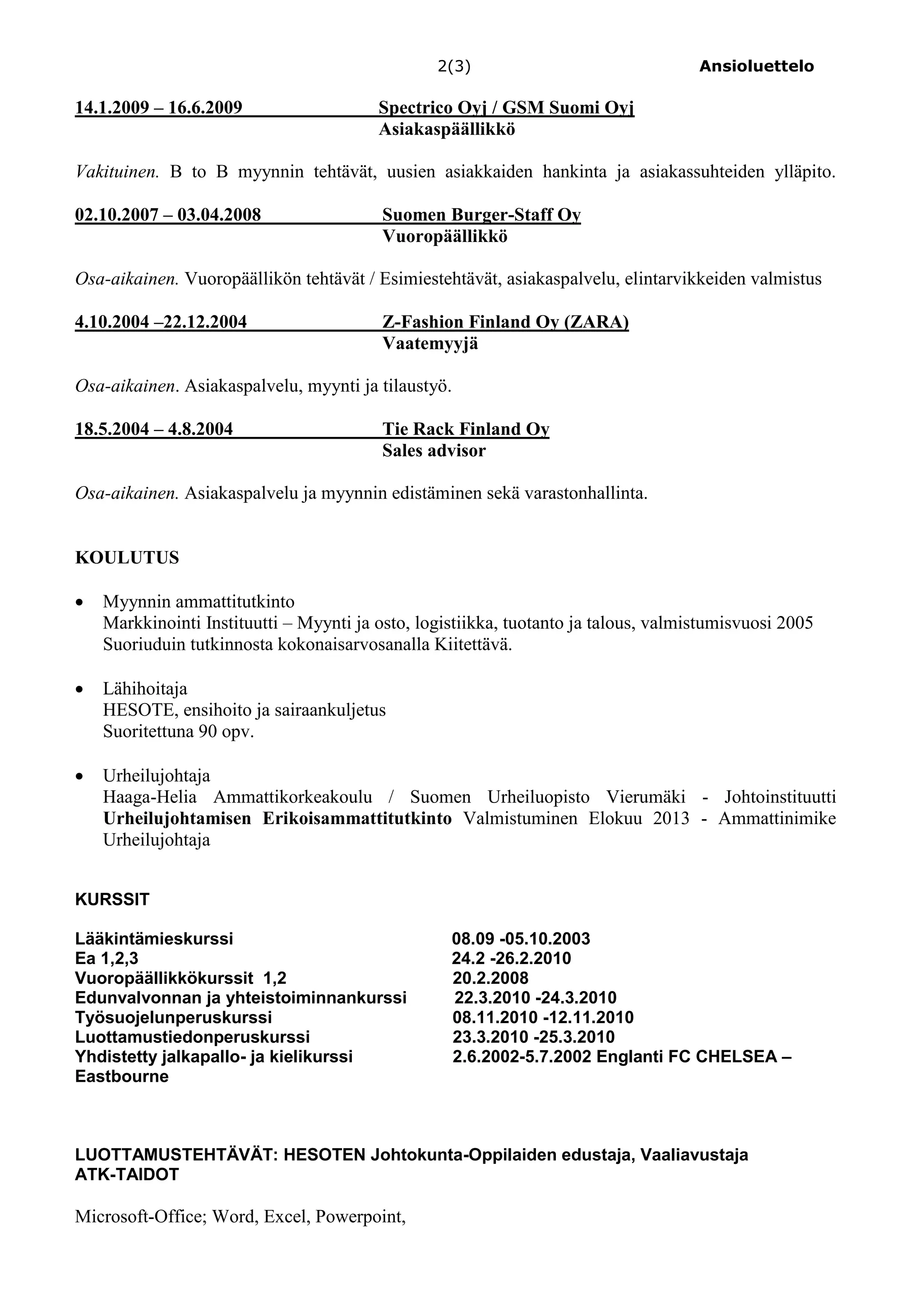 Joonas Kosonen CV+Ansioluettelo | PDF | Free Download