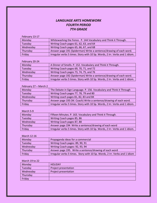 7 bd homework 4th period | PDF