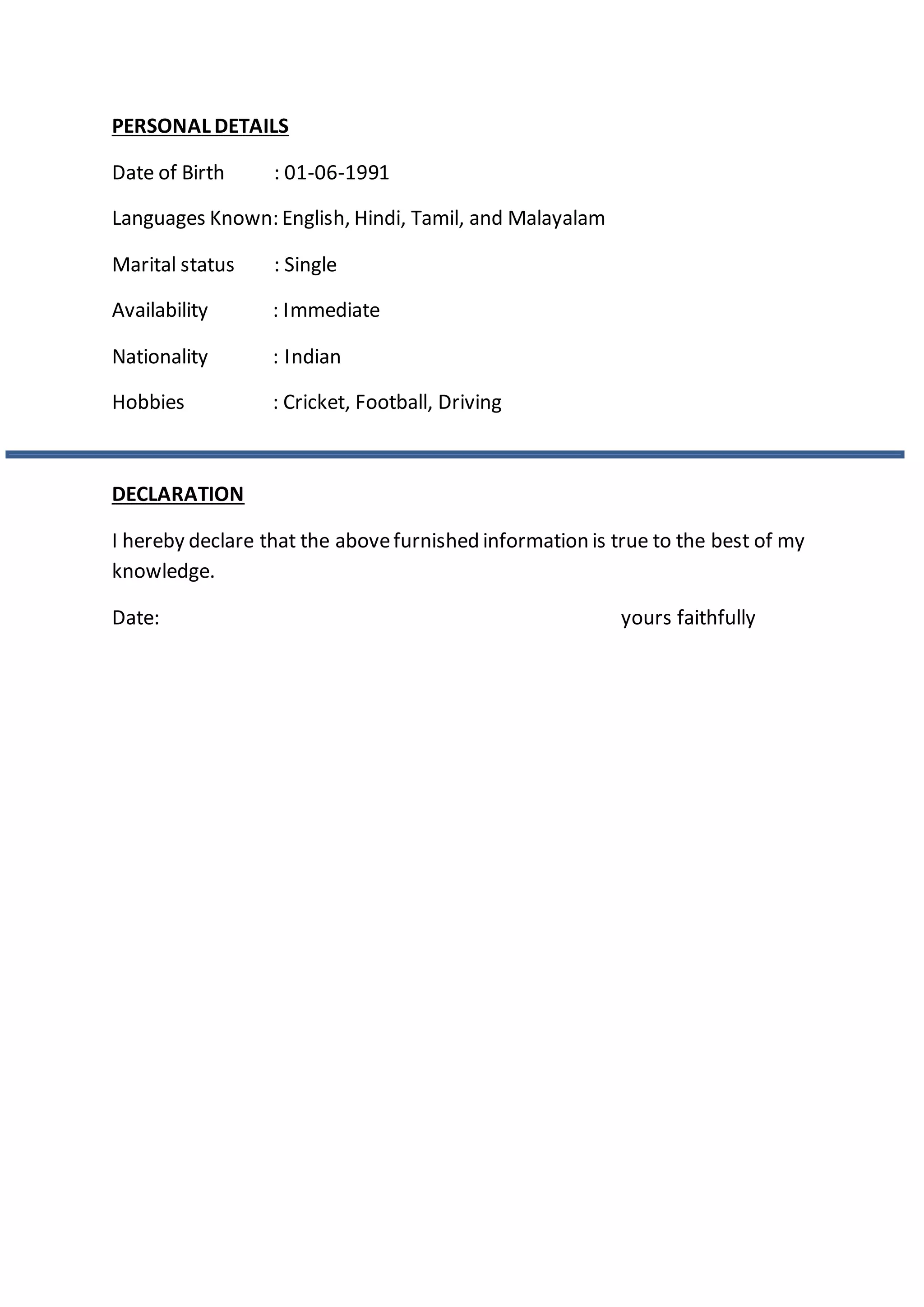 FIROS B.R BIO-DATA | DOCX