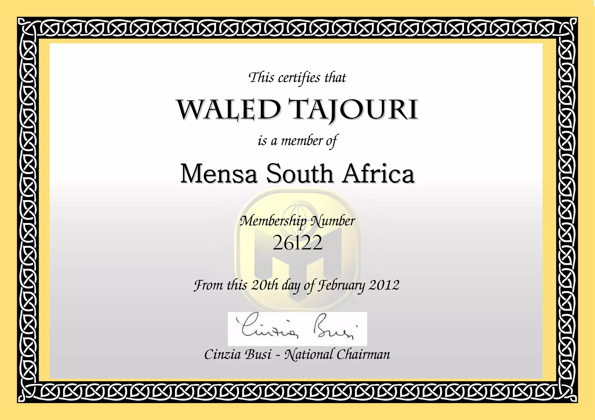 Waled Tajouri MENSA | PDF