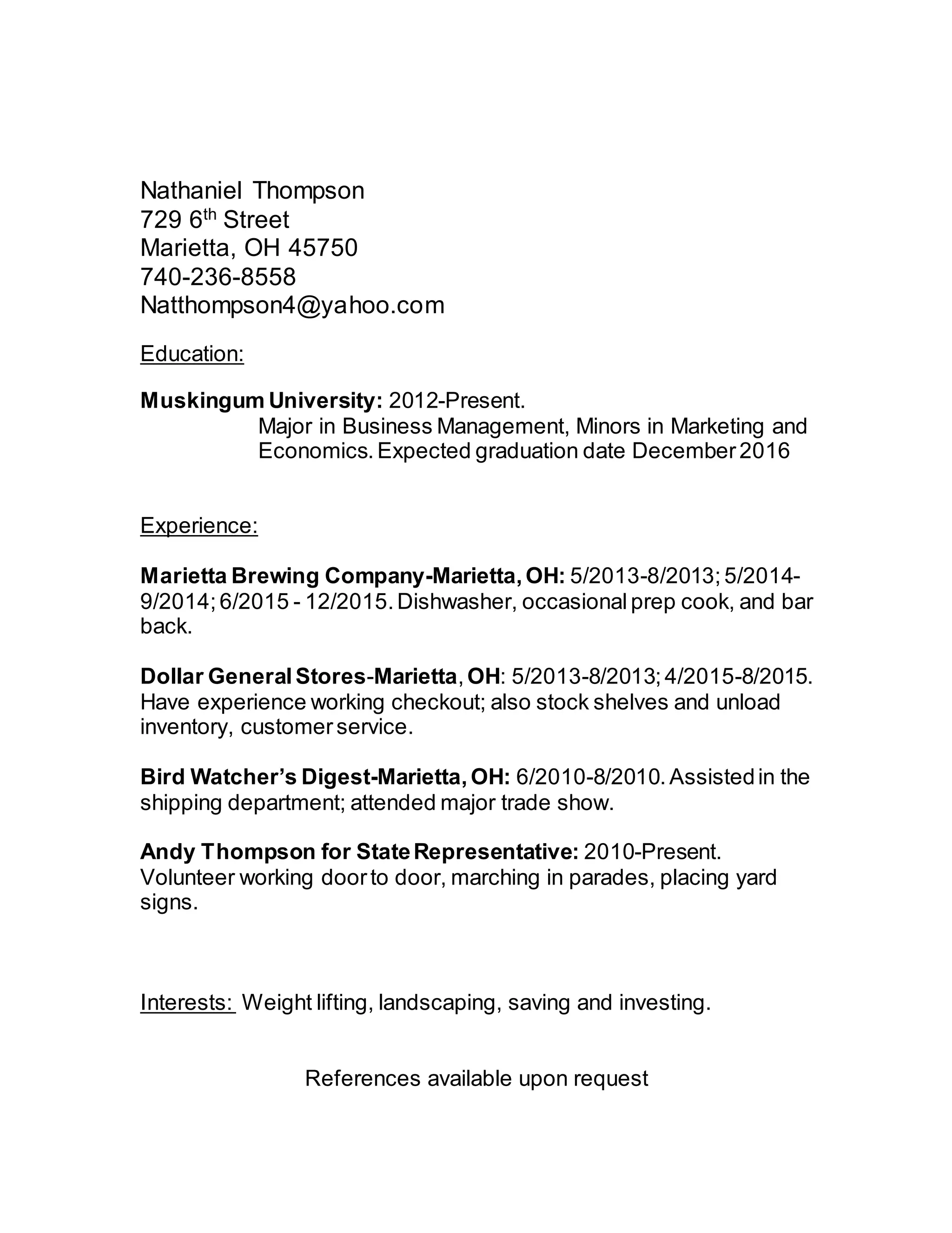 Nathaniel Thompson Resume-word | DOCX