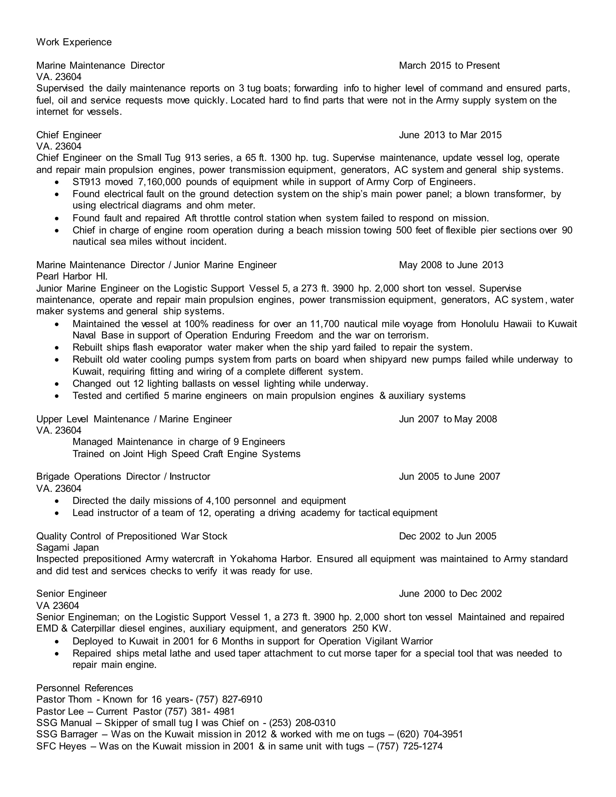 Ship Engineer Resume 21 | PDF