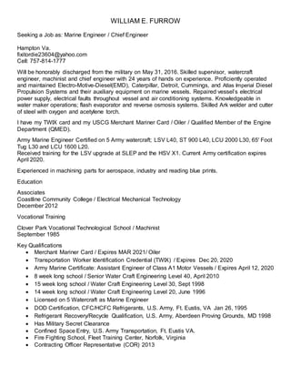 Ship Engineer Resume 21 | PDF