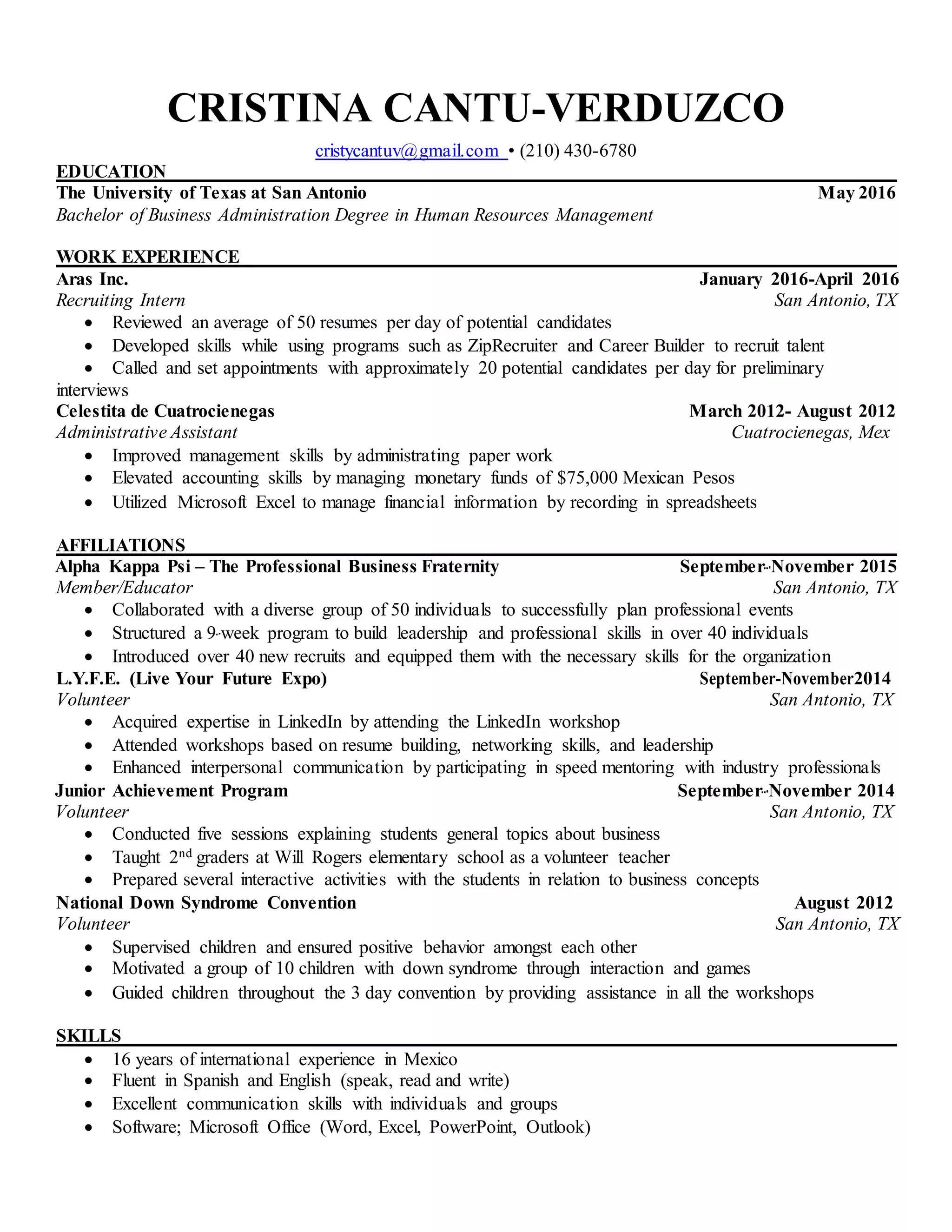 CRISTINACANTUV-RESUME | PDF
