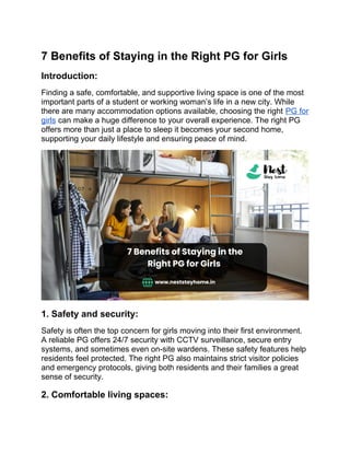 7 Benefits of Staying in the Right PG for Girls.docx