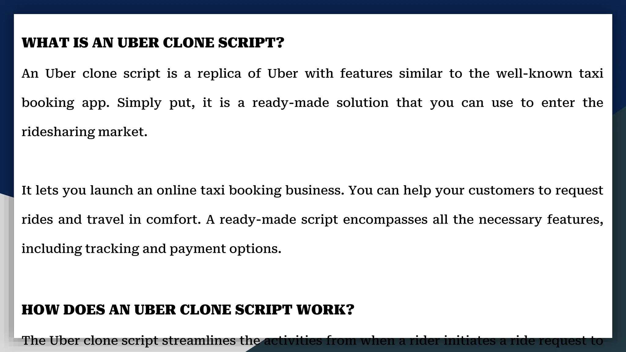 7 Benefits Of Using A Ready-Made Uber Clone Script.pptx | Web Development | Internet