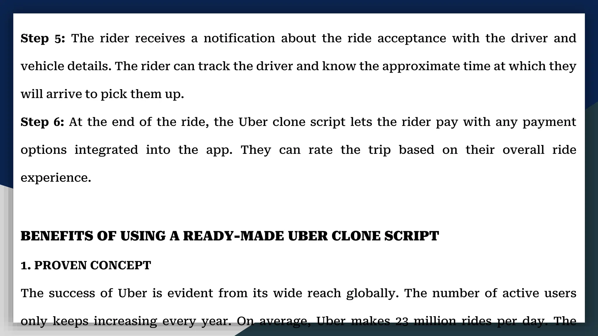 7 Benefits Of Using A Ready-Made Uber Clone Script.pptx | Web Development | Internet