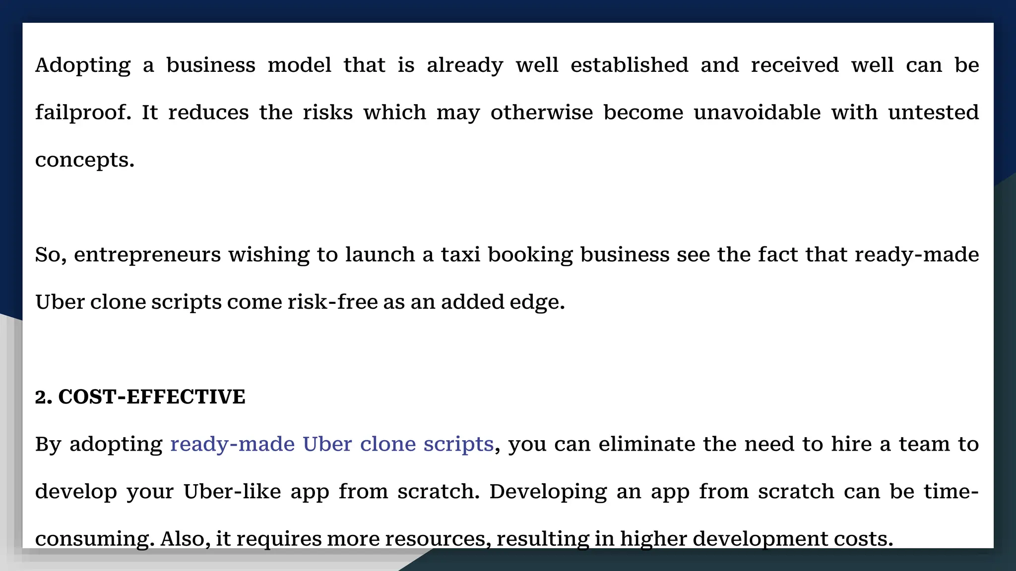 7 Benefits Of Using A Ready-Made Uber Clone Script.pptx | Web Development | Internet