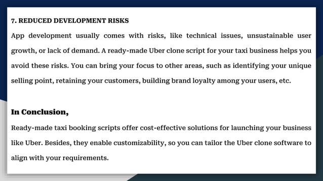 7 Benefits Of Using A Ready-Made Uber Clone Script.pptx | Web Development | Internet