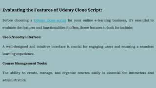 7 Benefits of Using Ready-made Udemy Clone Script.pptx