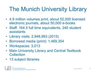 Building new library spaces. The Munich University Library’s ...