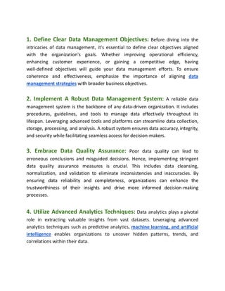 7 Best Data Management Strategies For Better Decision-Making | PDF