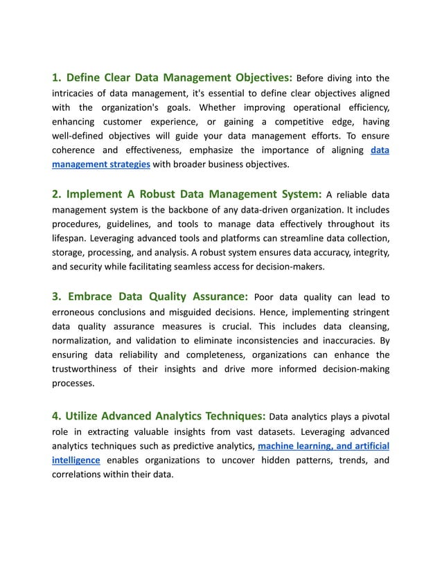 7 Best Data Management Strategies For Better Decision-Making | PDF