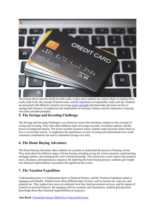 7 Best Financial Literacy Lessons For Students | Future Education ...