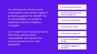 7 Best Practices for Mitigating the OWASP Top 10 Vulnerabilities | PPT