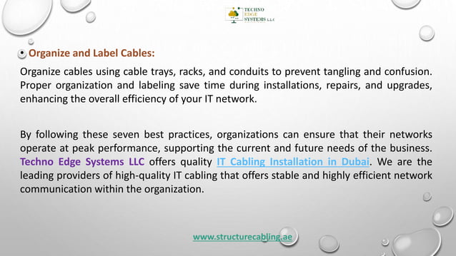 7 Best Practices of IT Network Cabling in Dubai for Organizations ...