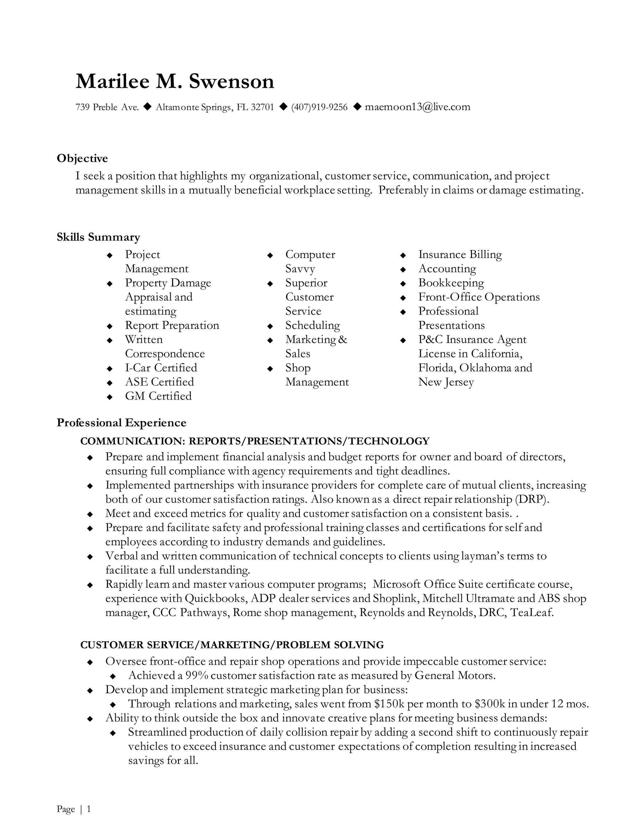 Maryl Swenson Resume 2015 | DOCX