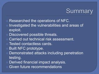 Investigation into NFC Contactless Transactions | PPTX