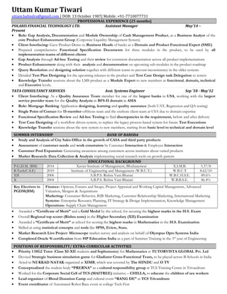 Resume_Uttam Kumar Tiwari | DOC | Business | Business and Finance