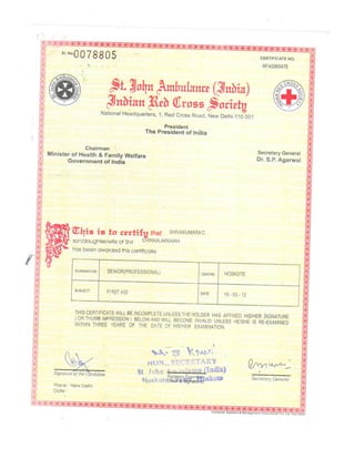 FIRST AID CERT | PDF