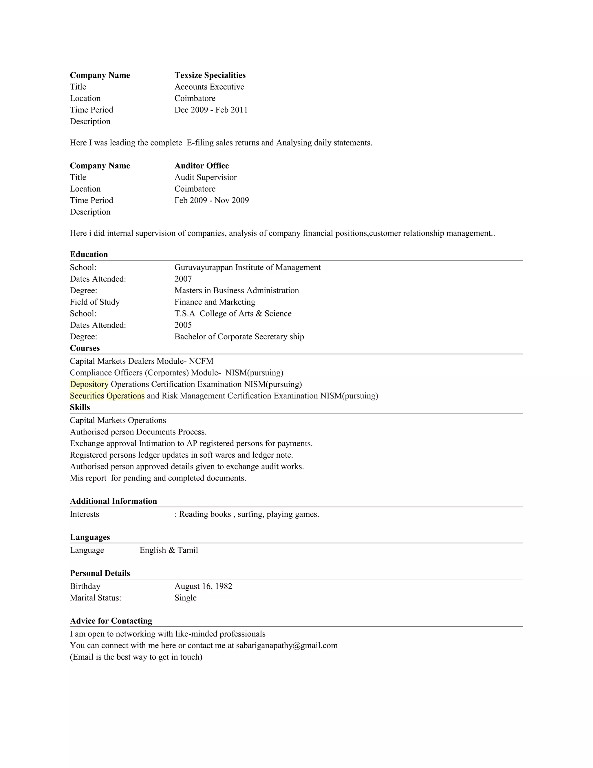 LinkedIn Profile.doc-SABARI | PDF