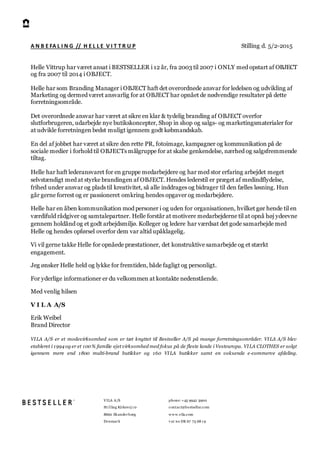 Helle Vittrup anbefaling | DOCX