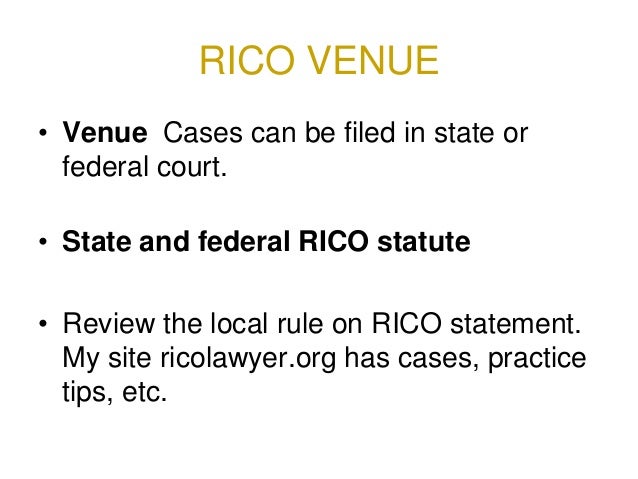 RICO powerpoint presentation.