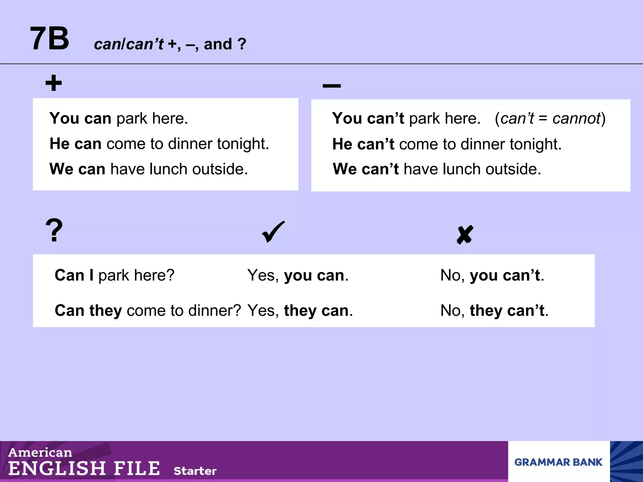 7B - Can/Can't | PPT