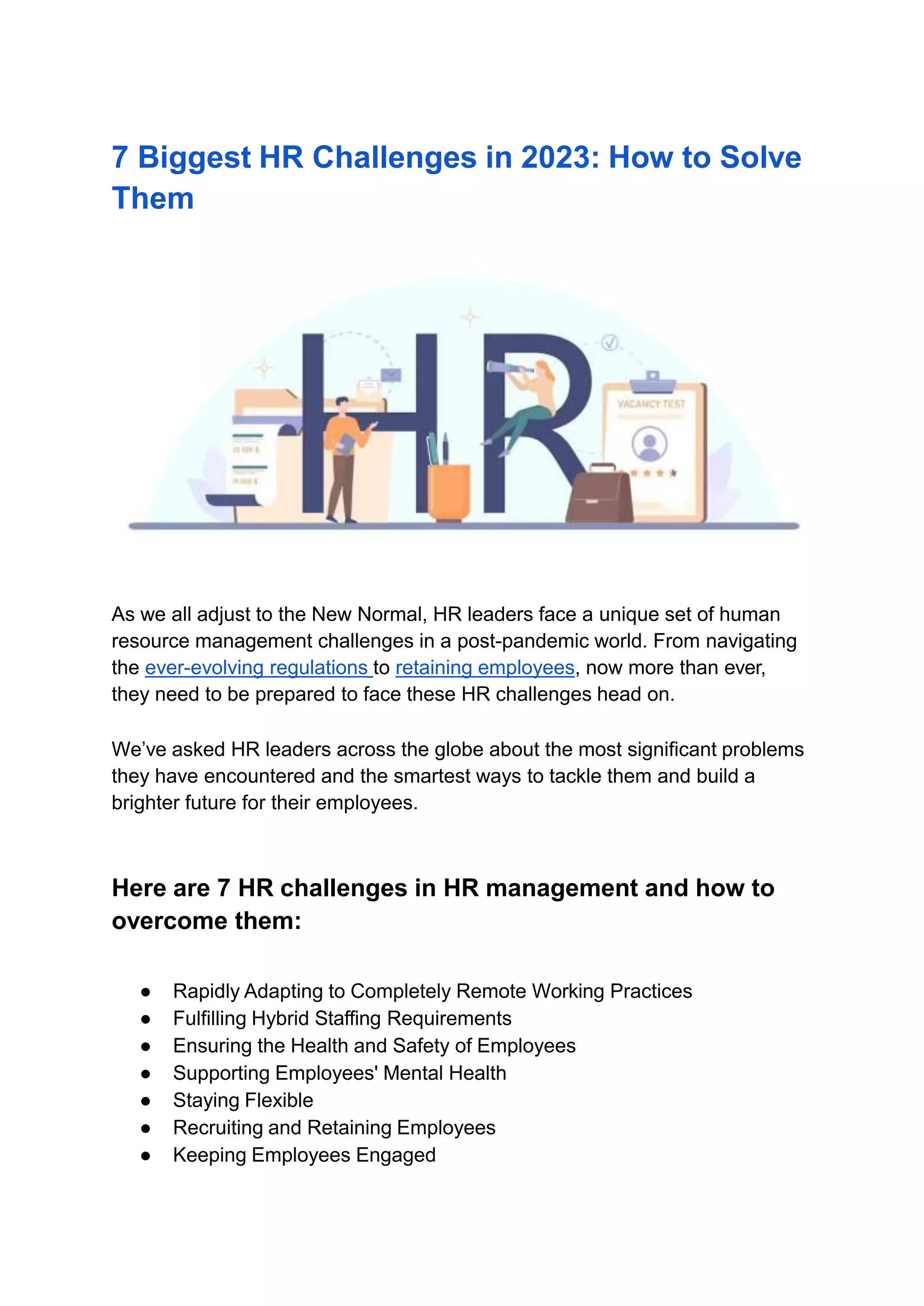 7 Biggest HR Challenges in 2023. How to Solve Them | PPTX