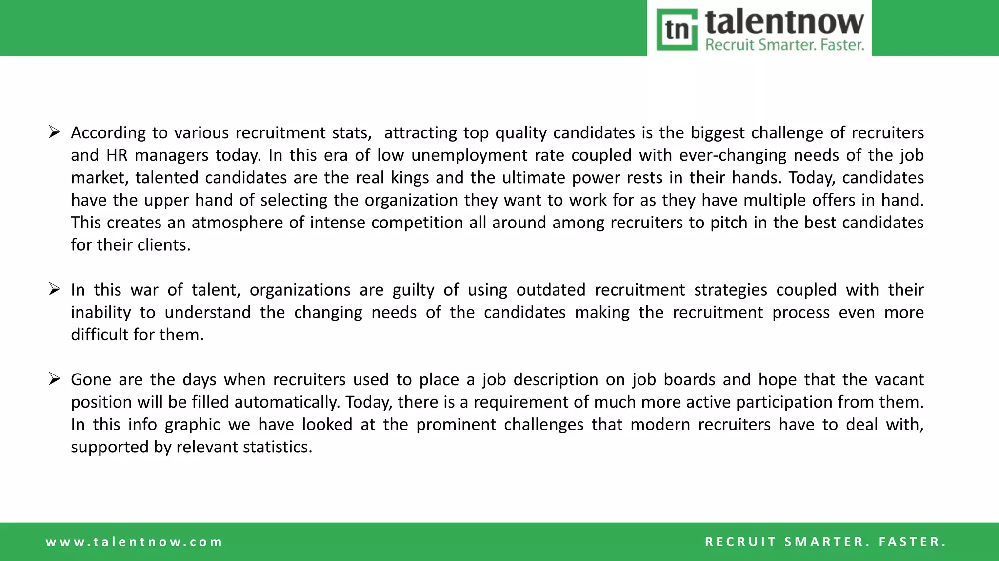7 Biggest Recruitment Challenges faced by Modern Recruiters | PPTX