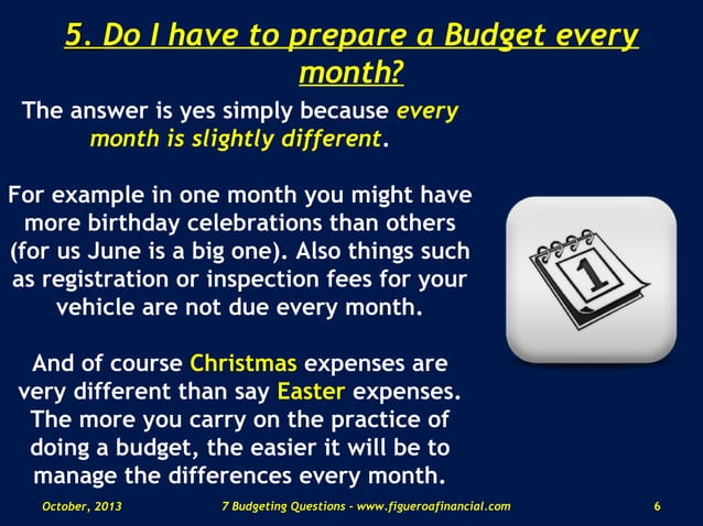 7 Budgeting Questions | PPT | Personal Finance