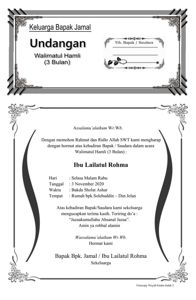 undangan tasyakuran walimatul hamil 7 bulan.doc