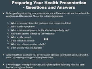 7c. Discussing Health Conditions - Presentation | PPTX