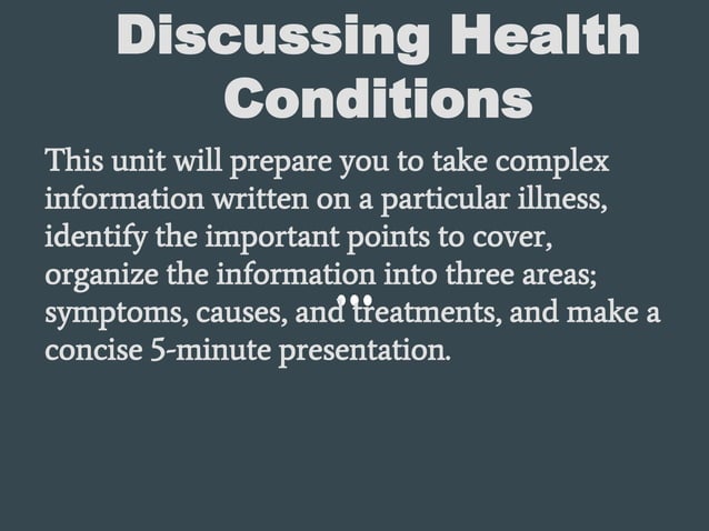 7c. Discussing Health Conditions - Presentation | PPTX