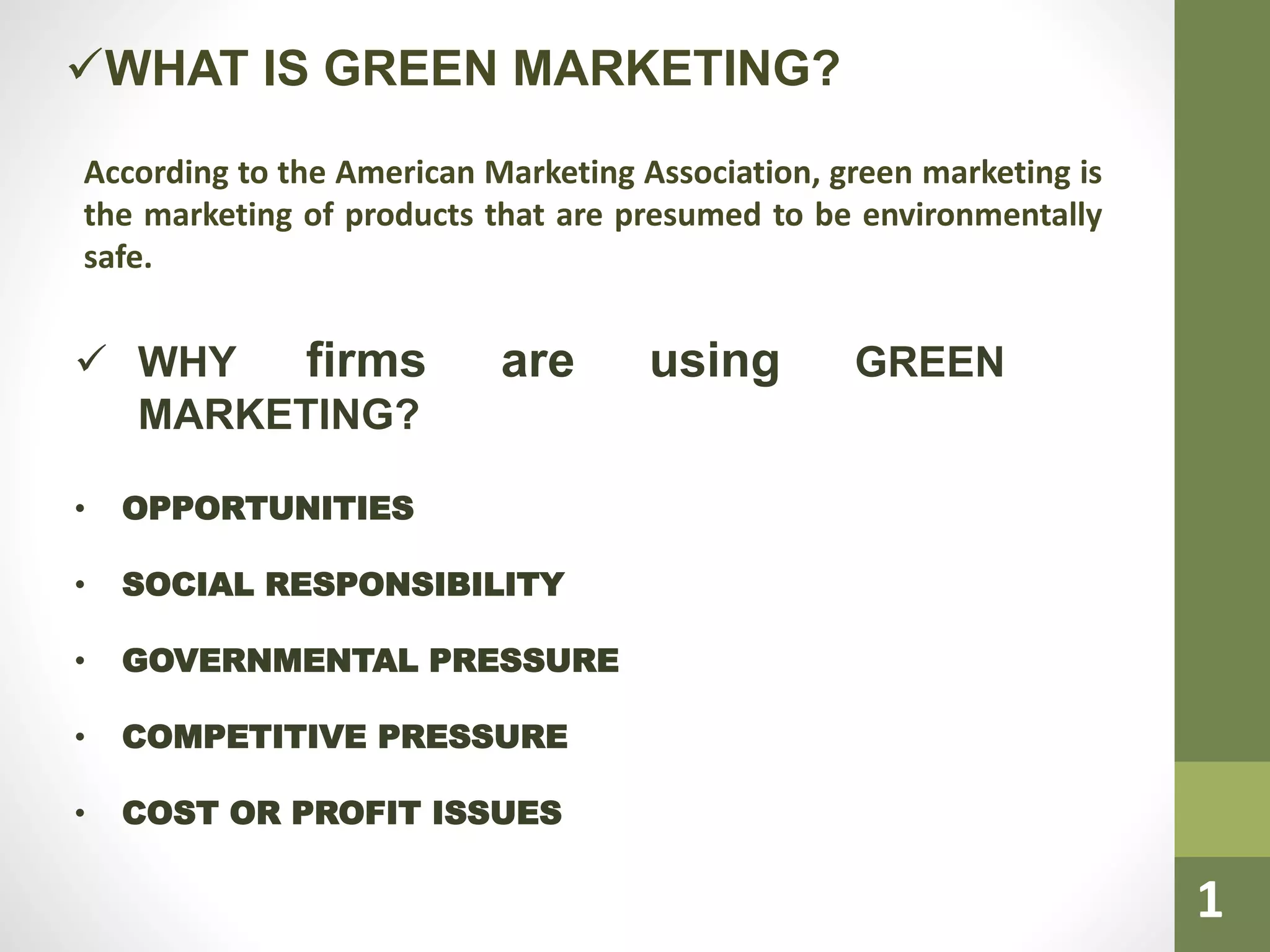 Green Marketing- New hope and Challenges | PPT